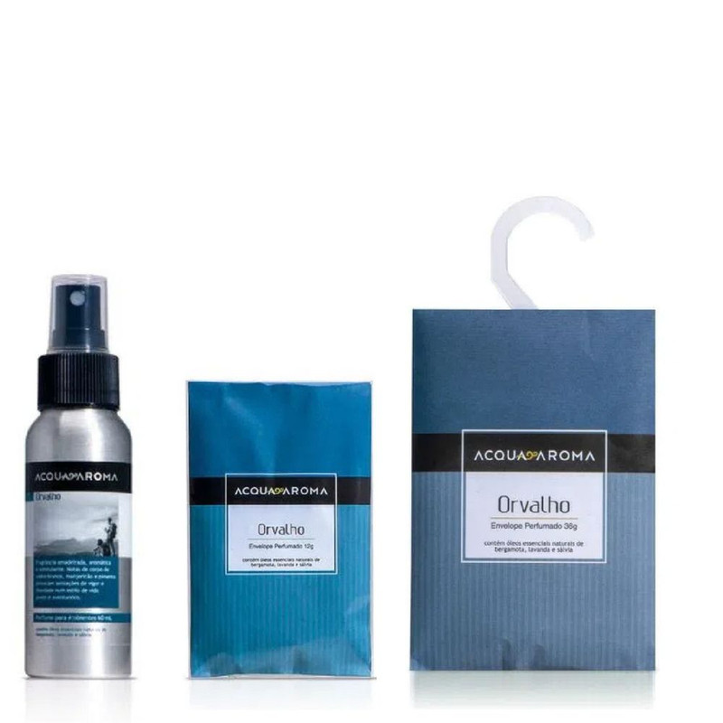 Kit Fenômeno, Spray e Sachês de Orvalho Acqua Aroma - Shop Nenem